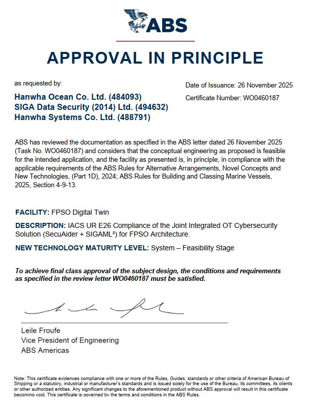 SIGA’s OT Cyber Security Solution Achieves ABS AiP for Integrated FPSO ...